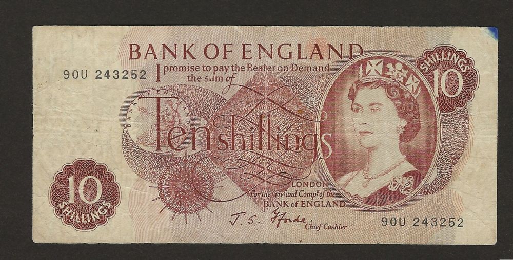ENGLAND alte Banknote 10 Shillings Schilling Königreich (Gebraucht) in ...