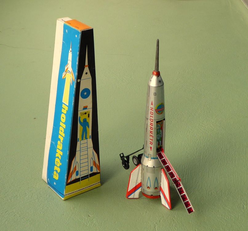 schöne orig. 60ies Spaceage HOLDRAKETA Blechspielzeug Rakete (Gebraucht ...