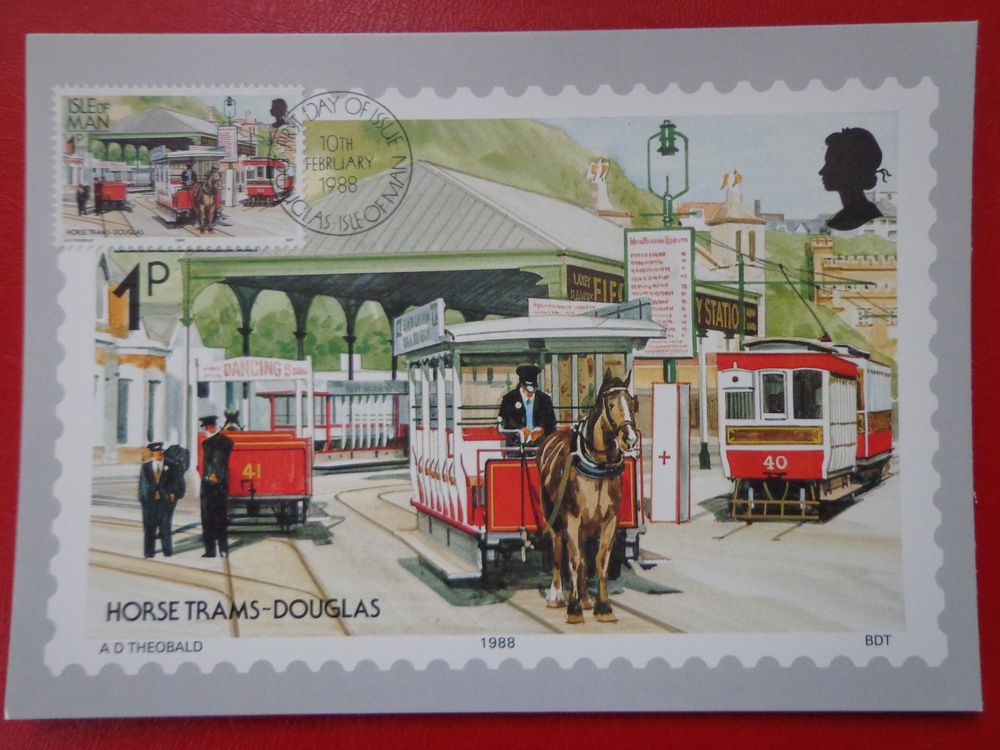 Maximumkarte MK 1988 Isle of Man RAILWAYS & TRAMWAYS (Neu (gemäss Beschreibung)) in Le Locle für ...