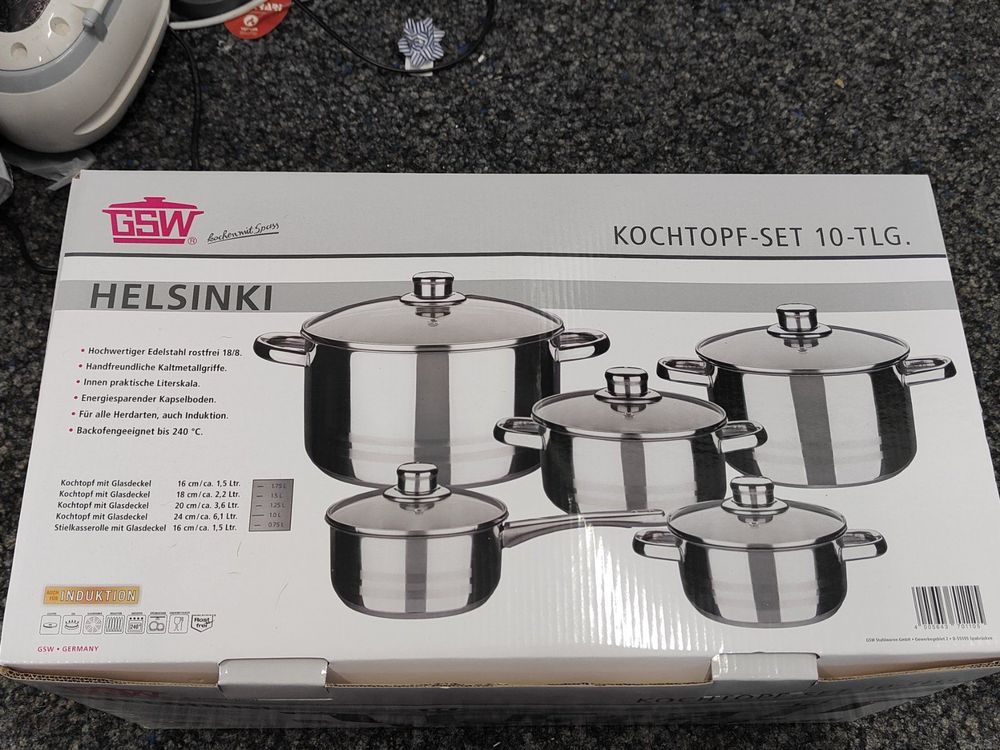 GSW Kochtopf-Set 10-Teilig Edelstahl (Neu und originalverpackt) in ...
