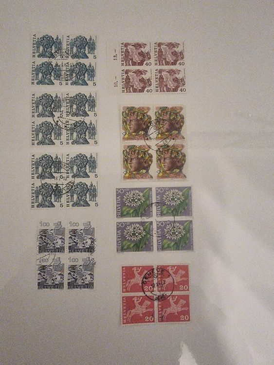 Briefmarken Schweiz (4er Blocks) ungestempelt und gestempelt | Kaufen auf Ricardo