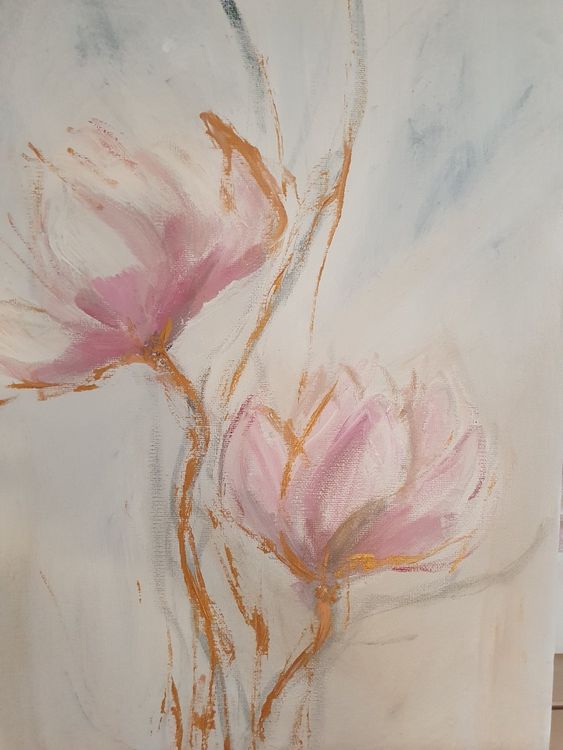 Acrylbild auf Leinwand 30x40 mit Relief, Floral Abstrakt (Neu und originalverpackt) in Beinwil ...