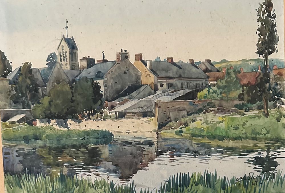 Dorf Ansicht Aquarell Unl.Sig | Kaufen auf Ricardo