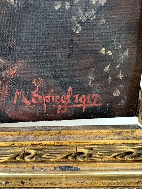 Historismus Burgruine Gemälde Jugendstil Rahmen Signiert. (Gebraucht) in Neuhausen am Rheinfall ...