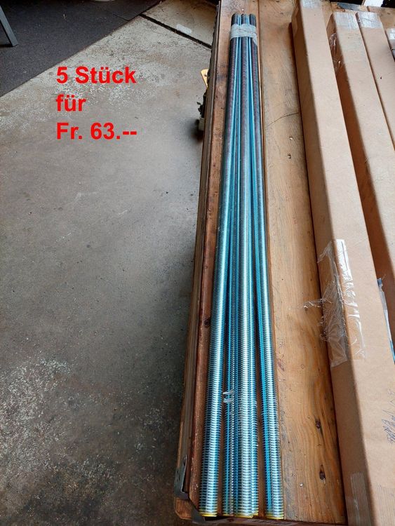 Gewindestangen M20 Stahl 8.8 verzinkt (Neu (gemäss Beschreibung)) in Ebikon für CHF 50 – mit ...