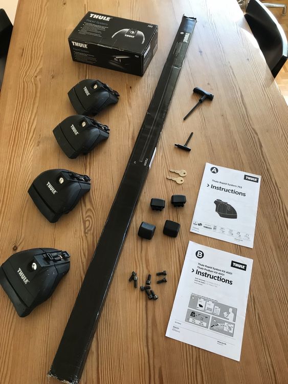 Dachträger Thule SquareBar Evo 118/Rapid System 753/Kit 4001 (Gebraucht ...