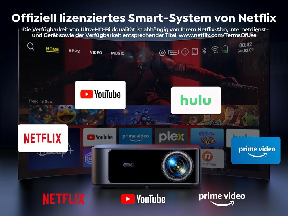 Neu Beamer Full HD 1080p 1200 ANSI Netflix und Dolby Audio (Neu und ...