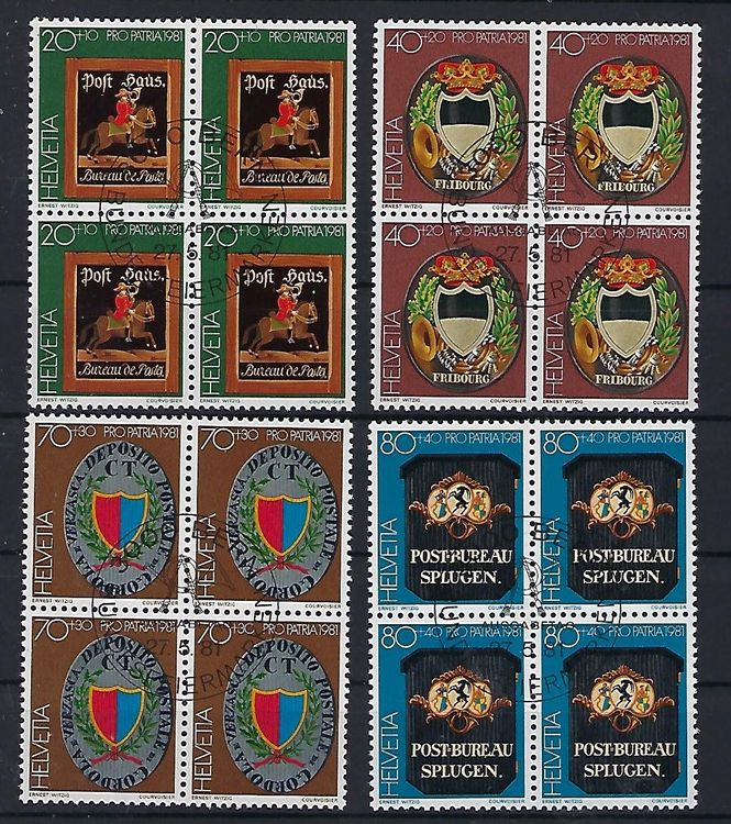 1981 Pro Patria Viererblocks ET. 15368 (Gebraucht) in Lunden für CHF 2 – mit Lieferung auf ...