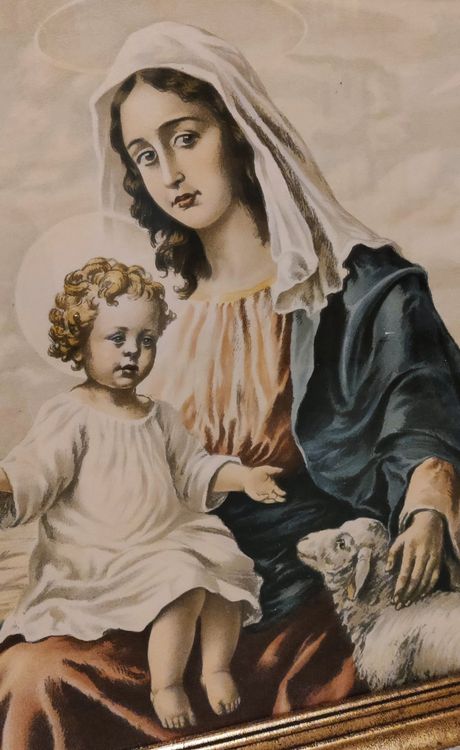 JOSEF STREYC Marienbild Gemälde Maria mit Kind Heiligenbild (Gebraucht ...