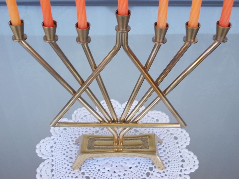 Jüdischer Messing Kerzenständer signiert WAINBERG Israel (Gebraucht) in ...