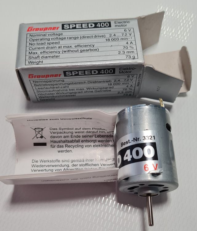 Graupner Elektromotor Speed 400 6V (Neu und originalverpackt) in ...