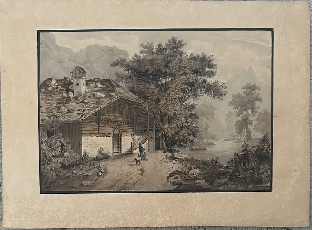 Antike Landschafts Aquarell um 1800 | Kaufen auf Ricardo