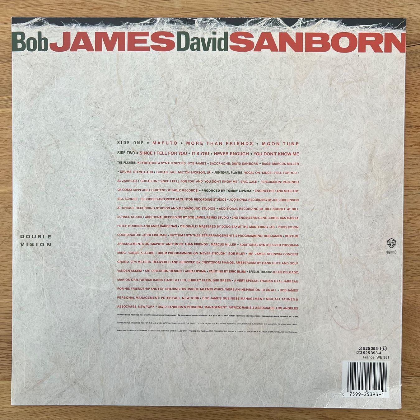 Bob James, David Sanborn - Double Vision / EU-Press. 1986 (Gebraucht ...