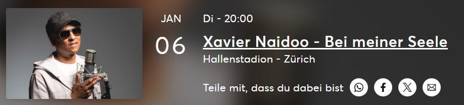 2x Xavier Naidoo Tickets Sektor C0 zu Verkaufen (Neu (gemäss ...