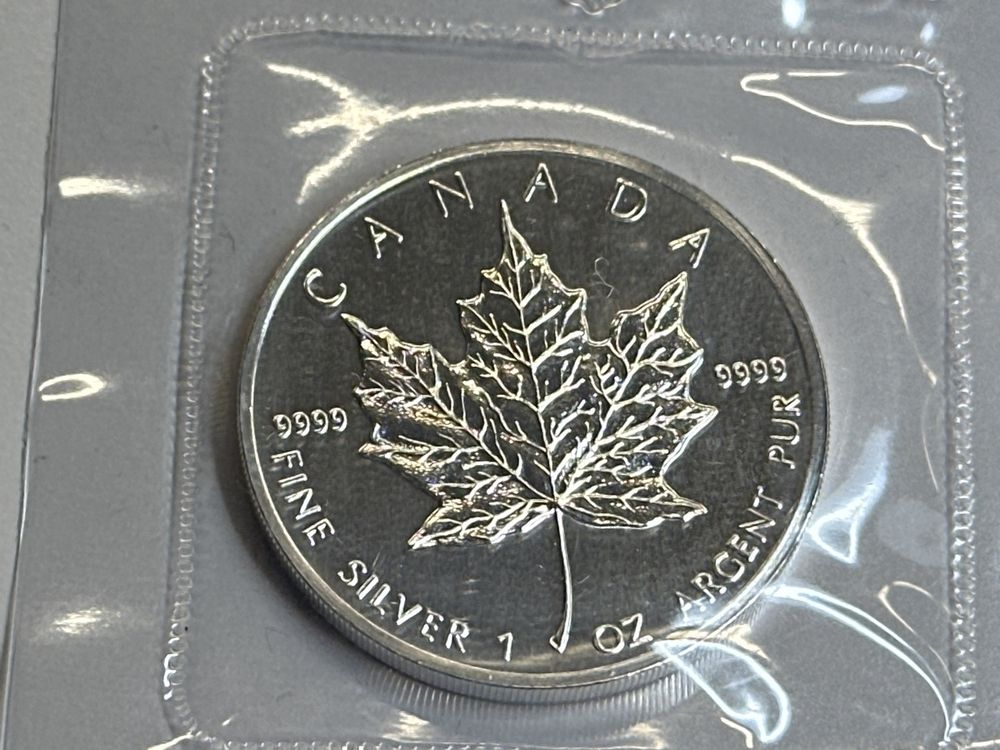1 Unze Silber Canada Maple Leaf 1989 (Neu und originalverpackt) in Herisau für CHF 33 – mit ...