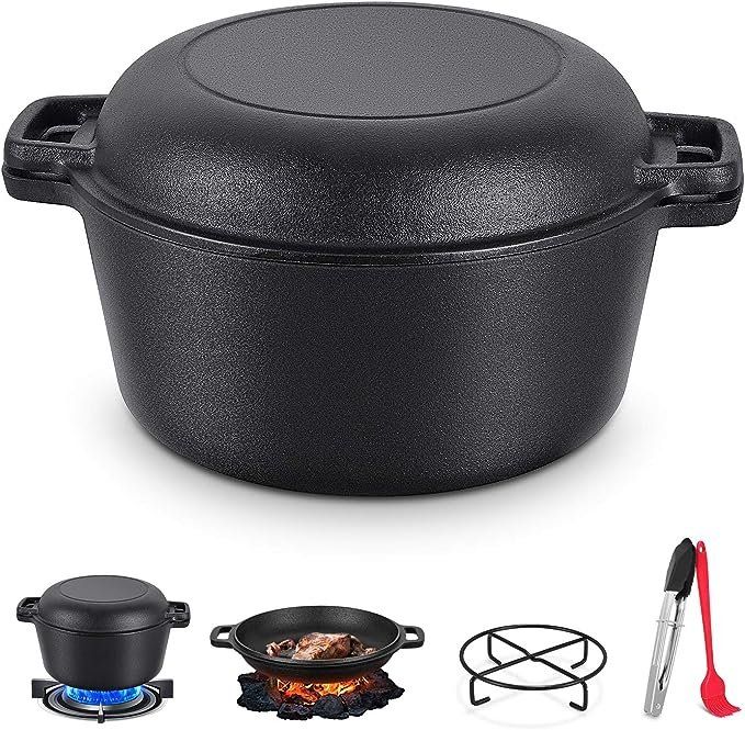 Gusseisen Topf Dutch Oven 4,7L Gusseisenpfanne Bräter Deckel | Kaufen ...