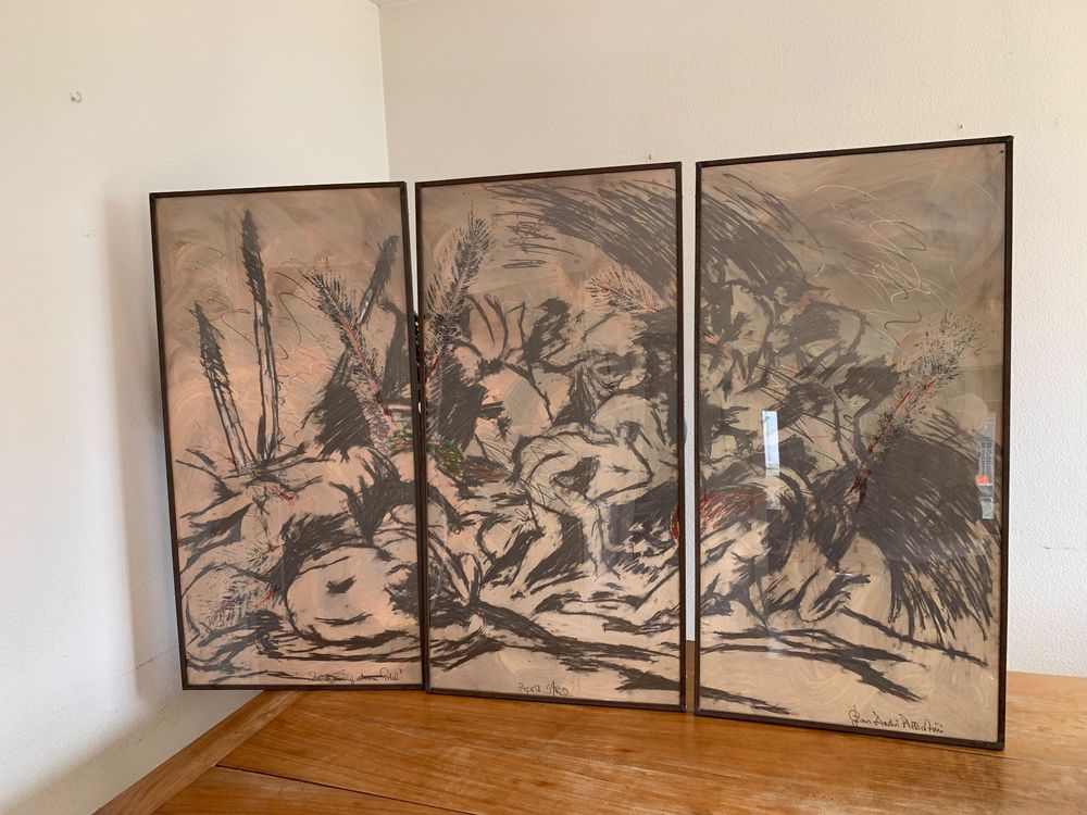 Original CH Zeichnung Gian A. Albertini 1985 Triptychon (Gebraucht) in Meilen für CHF 1100 – mit ...