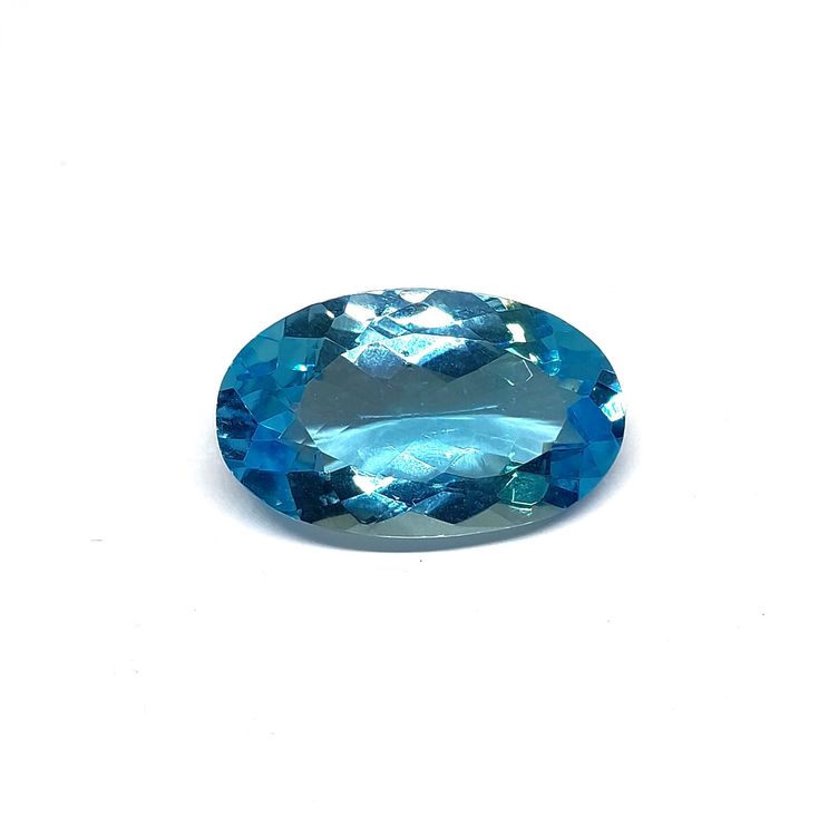 Promo -1x Topaze ovale Swiss Blue 15x12 mm - Valeur 230.- Fr (Neuf ...