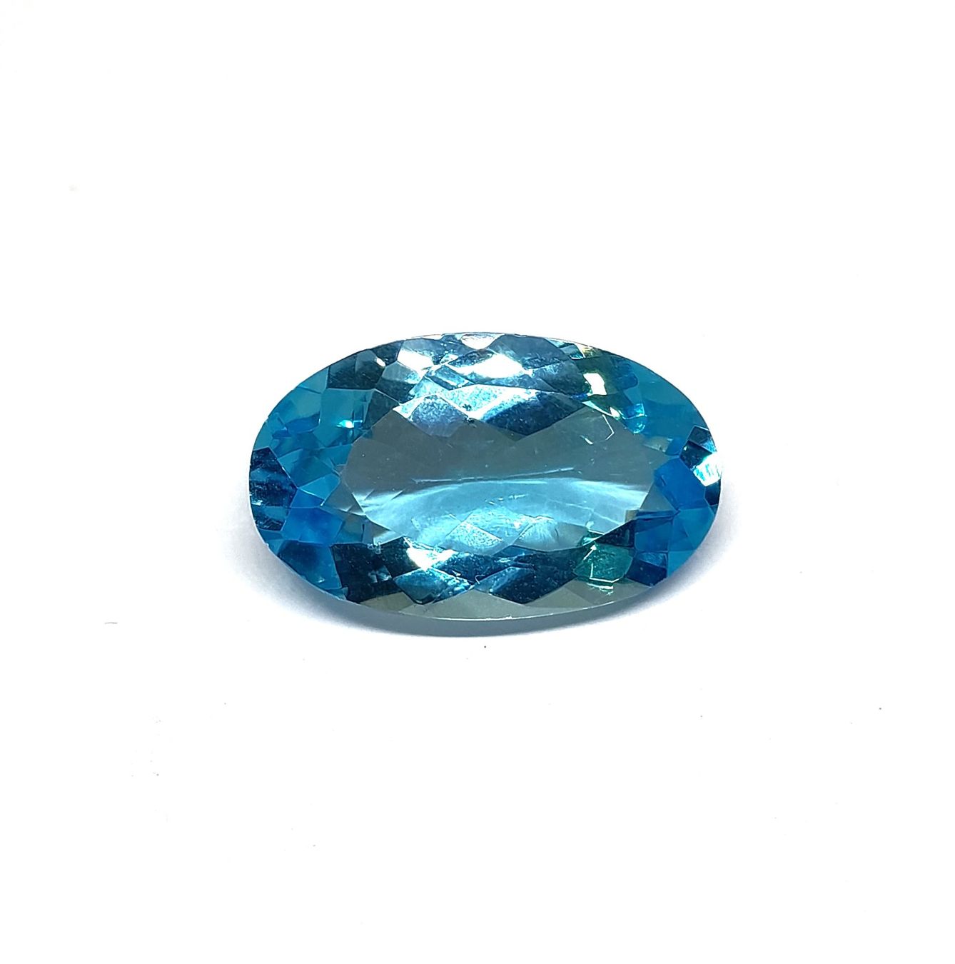 1x Topaze ovale Swiss Blue 19x15mm - Valeur 460.- Fr (Neuf (Voir ...