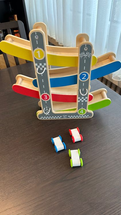 HAPE Kugelbahn Flickflack-Rennbahn aus Holz–wie neu 🚗 🚙 🏁 (Gebraucht ...