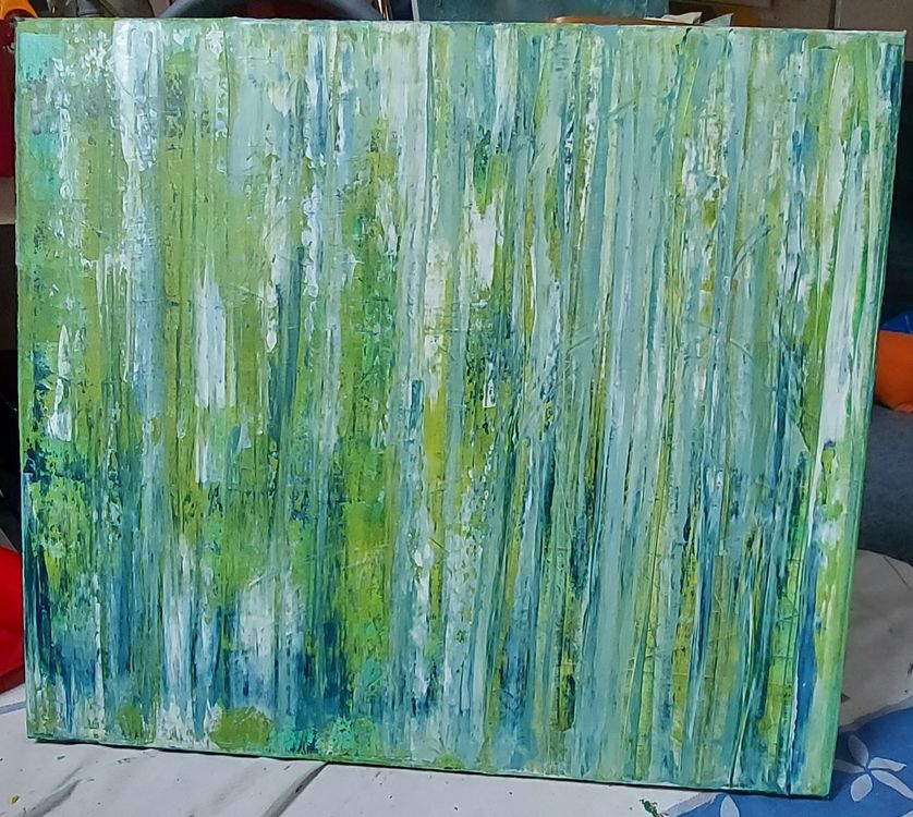 Gemälde Abstrakte Wiese von mir selbstgemalt 60×70 | Kaufen auf Ricardo