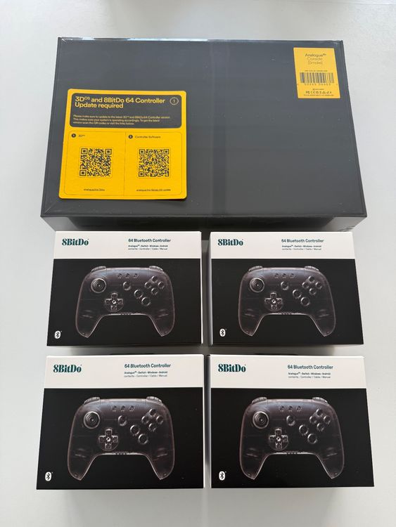 Analogue 3D + 4x 8bitdo N64 Controller (Neu) | Color: Smoke (Neu und ...