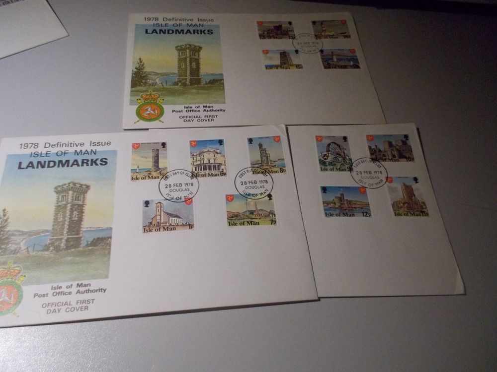 Isle of Man 3 FDC 1978, Definitive Issue Landmarks | Kaufen auf Ricardo