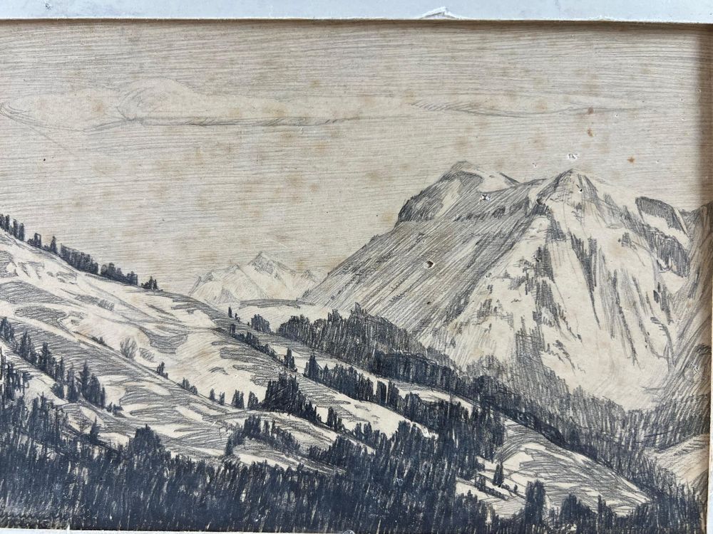 Sehr Alte Berglandschaft Zeichnung Signiert (Gebraucht) in Neuhausen am Rheinfall für CHF 10 ...