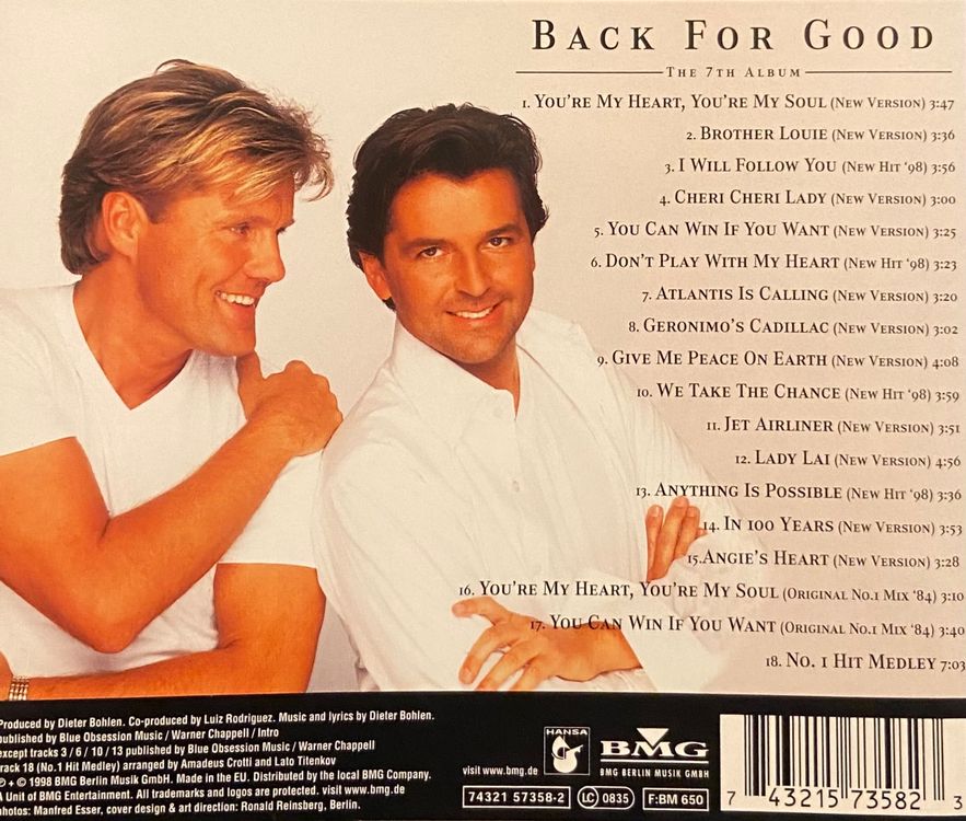 Modern Talking CD BACK FOR GOOD (Gebraucht) in Luzern für CHF 2 – mit ...