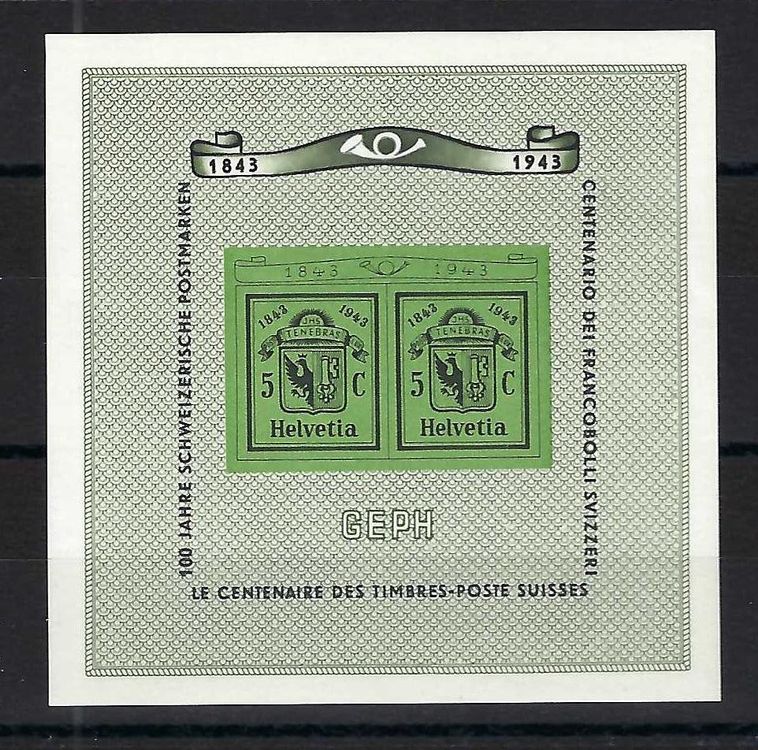 1943, GENF GEPH, BLOCK 1943, NEU OHNE FALZ | Kaufen auf Ricardo