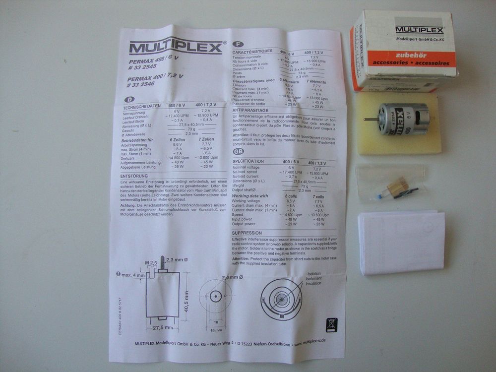 E-Motor Permax 400 von Multiplex (Neu (gemäss Beschreibung)) in Herisau für CHF 5 – mit ...