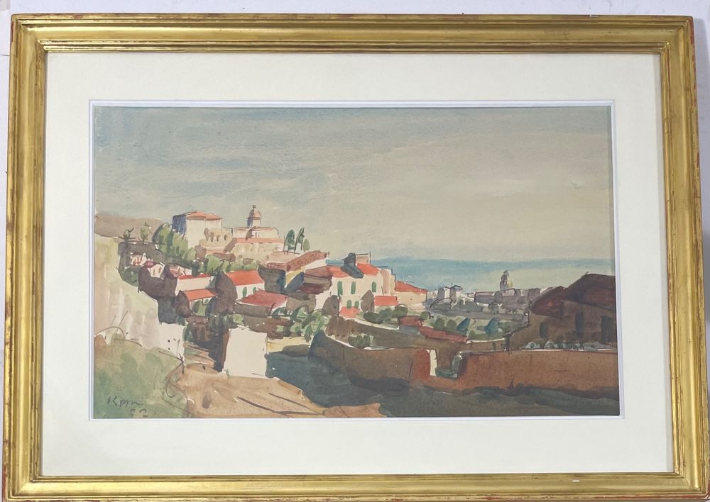 Ignaz Epper (1892-1969) Aquarell - Über die Dächer (Gebraucht) in Root ...