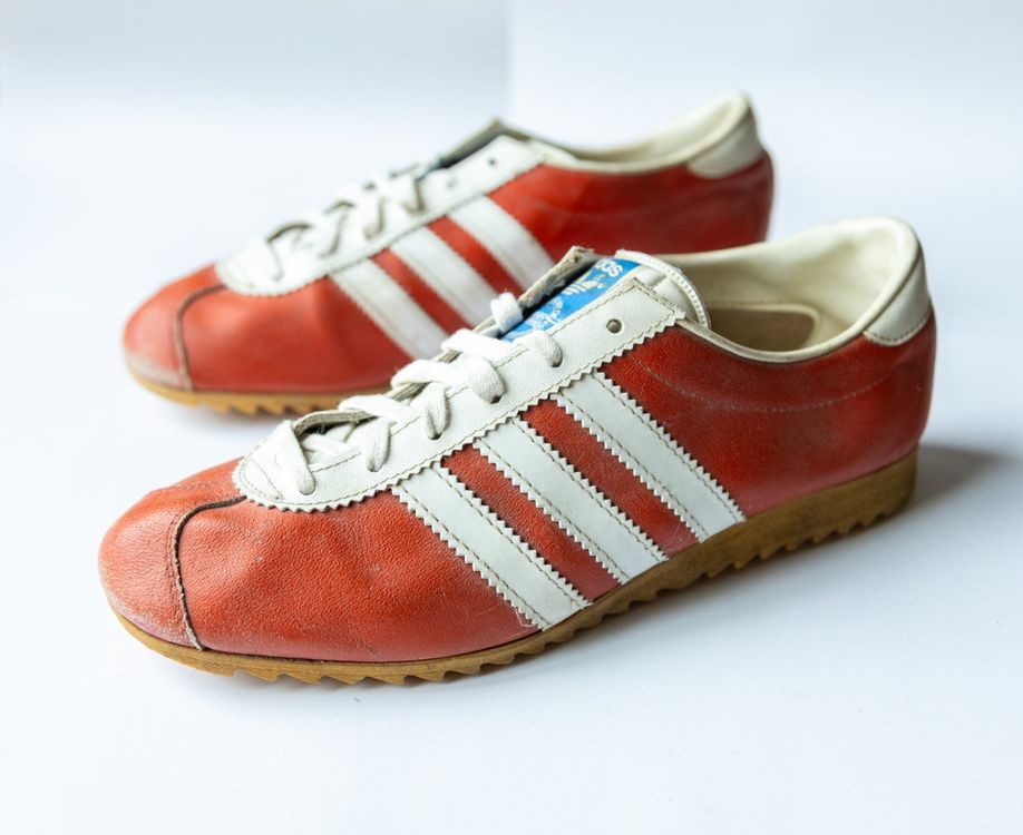 Vintage Adidas Leder Sneaker rot/weiss – 70/80er – ca. EU 38 (Gebraucht ...