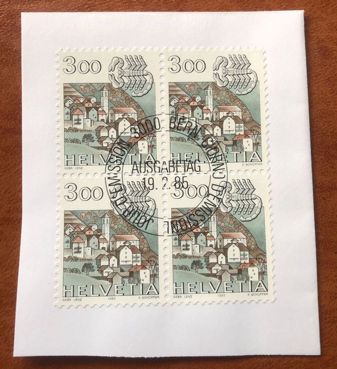 4 er Block Nr.691 mit Papier Stempel Bern (Gebraucht) in Aarau für CHF 0.5 – mit Lieferung auf ...