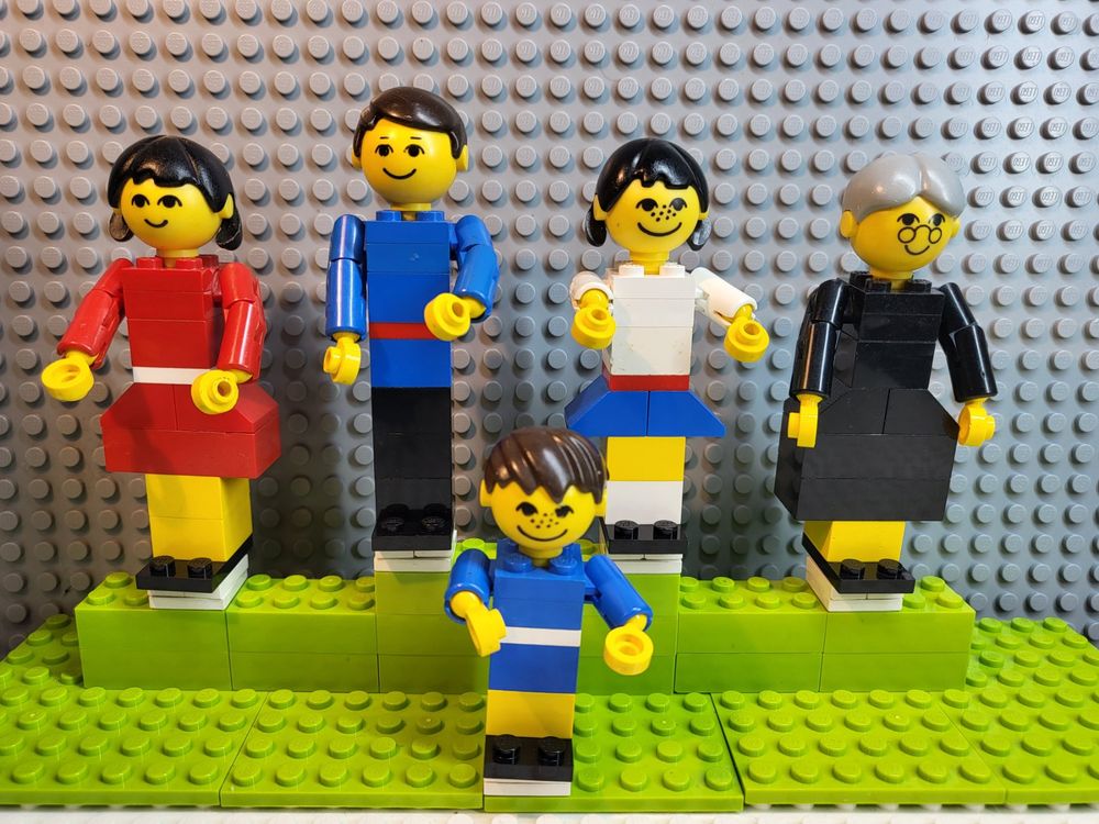 5 Lego-Figuren Vintage um 1974, Die Familie aus dem Set 200 (Gebraucht ...