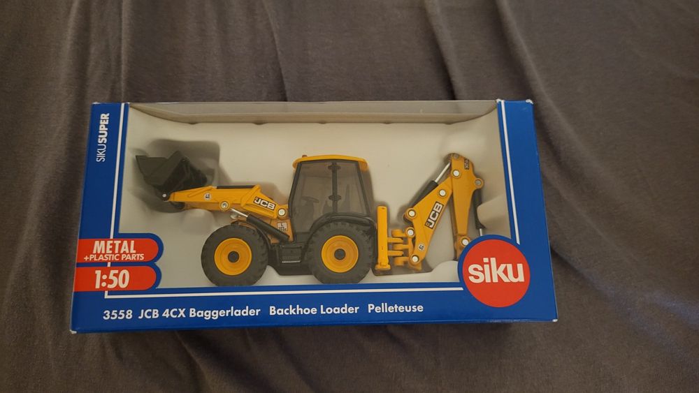 Siku 3558, JCB 4CX Baggerlader, 1:50, Metall/Kunststoff, Gel | Kaufen ...