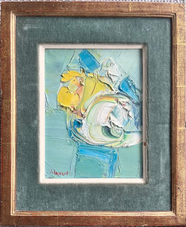 Abstrakte Gemälde , Unleserlich Signiert, Verso Beschrieftet | Kaufen auf Ricardo