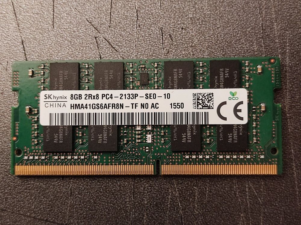 8 GB Hynix DDR4 2133 MHz 17000U So-Dimm laptop /notebook RAM (Gebraucht ...