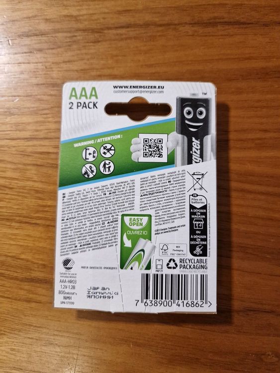 Energizer Recharge Extreme 6 Stk., AAA, 800 mAh / Batterie (Neu und ...