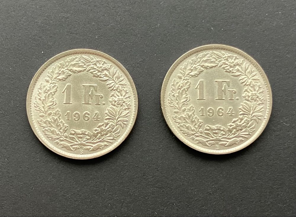 2 x 1 Franken 1964 Silbermünzen Schweiz (Gebraucht) in Zürich für CHF 10 – mit Lieferung auf ...