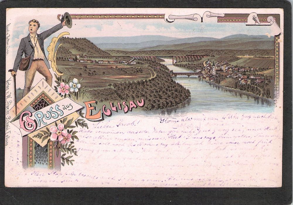 #Lithografie Gruss aus Eglisau , gel. 1901 | Kaufen auf Ricardo