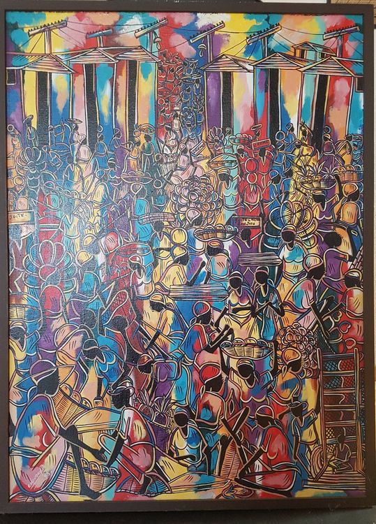 Farbenfrohes Gemälde aus der Dom. Rep. | Kaufen auf Ricardo