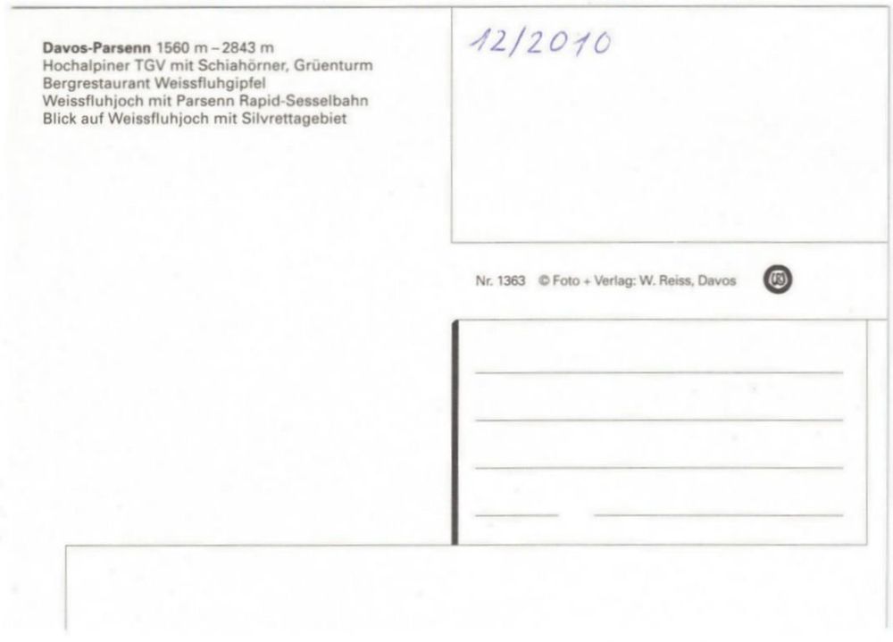 Davos - 4 Bild AK Parsenn (Gebraucht) in Binningen für CHF 1.5 – mit ...