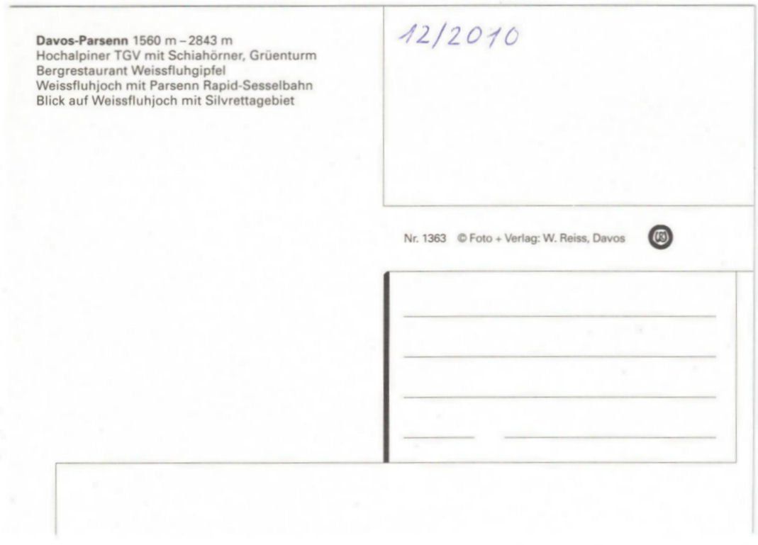 Davos - 4 Bild AK Parsenn (Gebraucht) in Binningen für CHF 1.5 – mit ...