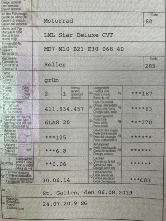ROLLER LML STAR DELUXE CVT (Gebraucht) in Lichtensteig für CHF 355 – nur Abholung auf Ricardo kaufen