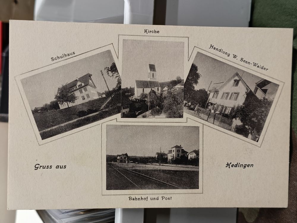 Alte PK / Gruss aus Hedingen Bahnhof und Post Gelaufen 1921 (Gebraucht) in Brugg AG für CHF 103 ...