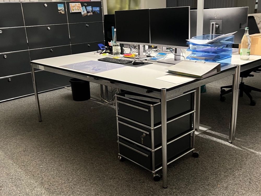 USM Haller Bürotisch 200 x 100 cm perlgrau (Gebraucht) in ...