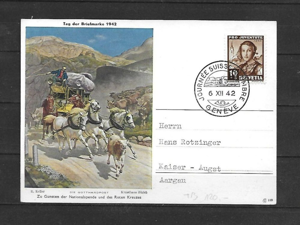 TB Karte Deutsch 1942 Kat: CHF 120.- (Gebraucht) in Basel für CHF 6 – mit Lieferung auf Ricardo ...