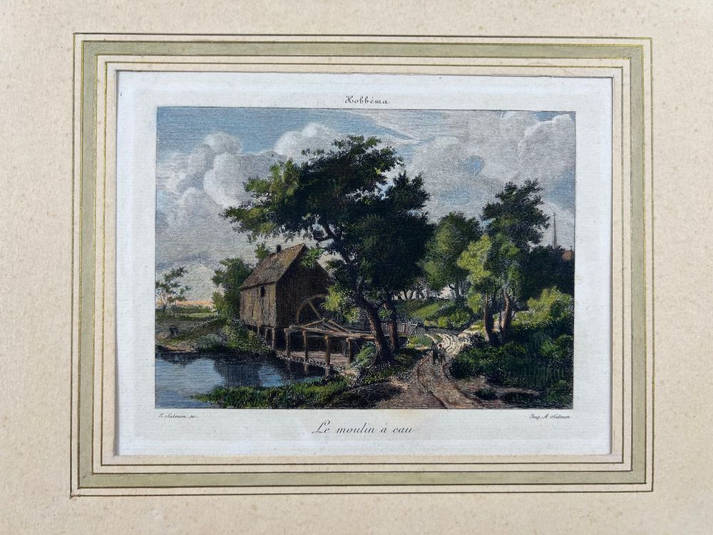 Le Moulin à Eau Landschaft Altkolorierte Lithographie (Gebraucht) in Neuhausen am Rheinfall für ...