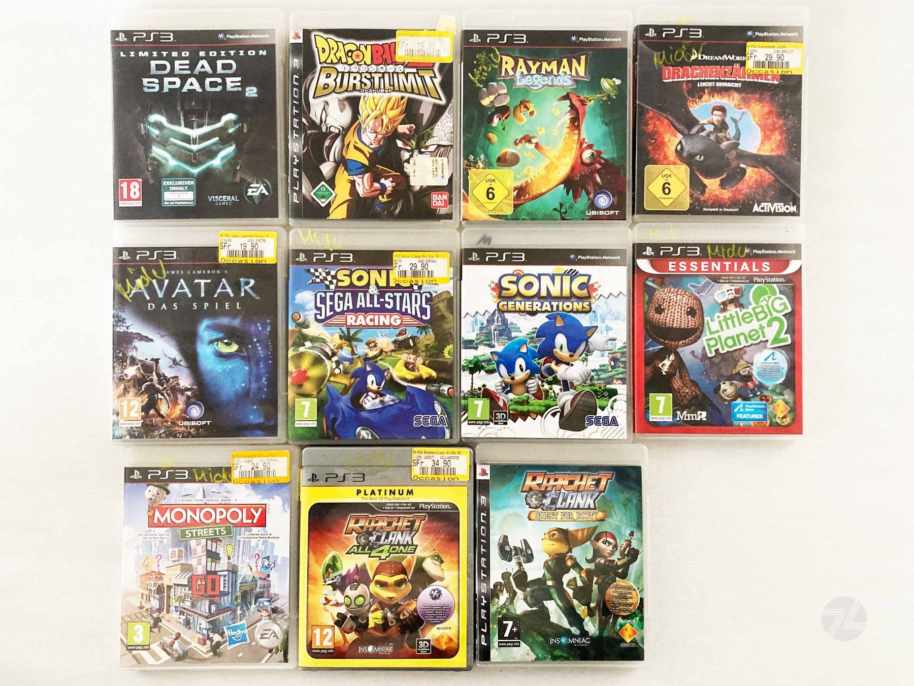 PS3 Games Sonic Ratchet Rayman Dragonball Avatar Playstation (Gebraucht ...